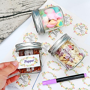 Datttcc Mason Jars Herb Canister, 6 OZ Glass Mason Jar with Regular Lids and Metal Divider, Rustic Country Style Storage Container for Bathroom, Kitchen, Living Room, Office,Set of 30