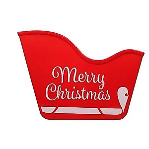 Greenbrier Intl Merry Christmas-Santa's Sleigh Shaped Plastic Bins (2PK)