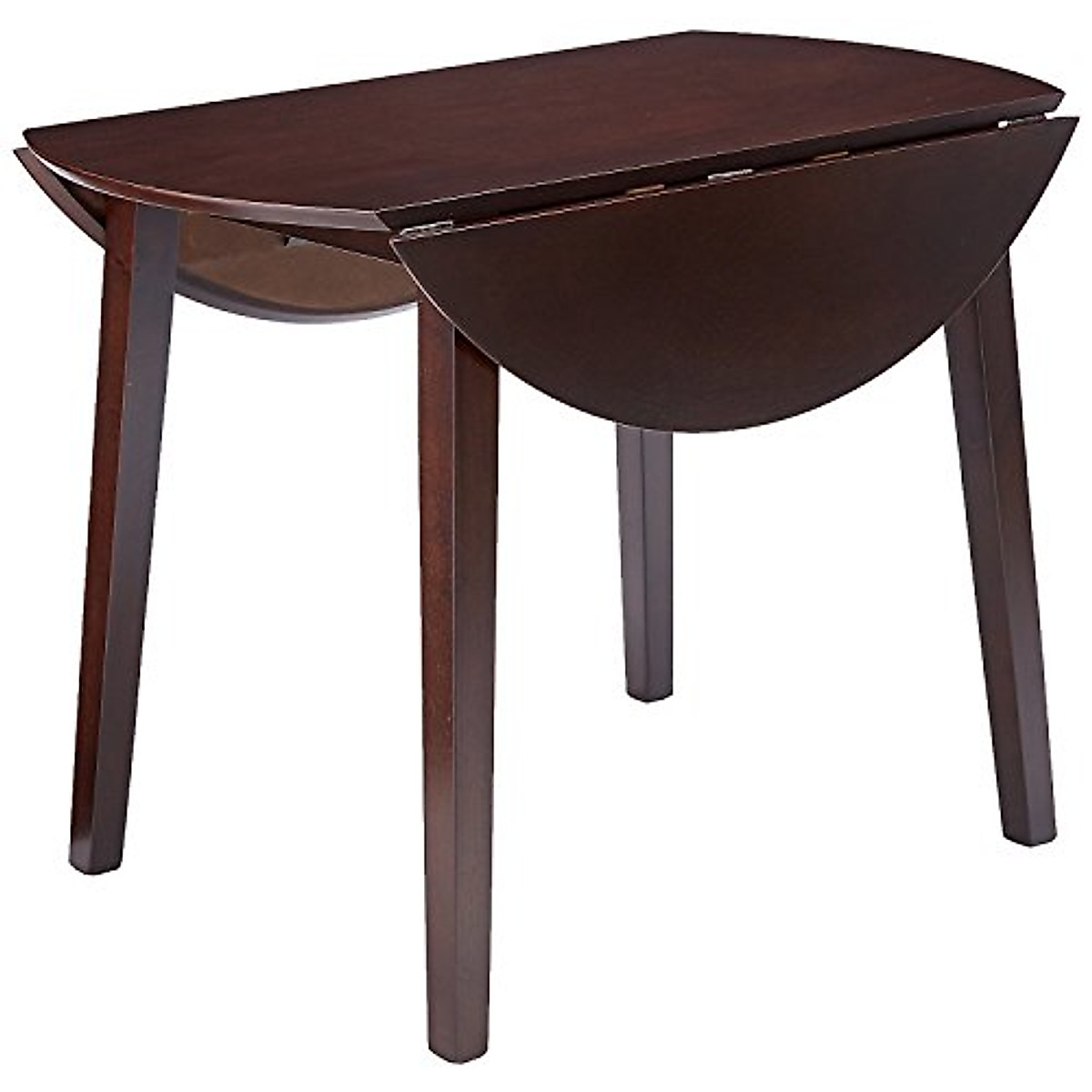 KB Designs - 3 Piece Kitchen Dining Set with Round Drop Leaf Dining Table & 2 Chairs, Cappuccino