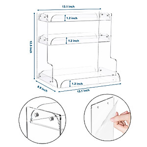 VAEHOLD 3-Tier Acrylic Bathroom Organizer - Vanity, Perfume, Spice Rack, Makeup Storage Shelf for Bathroom, Bedroom, Kitchen, Living Room, and Dressing Table
