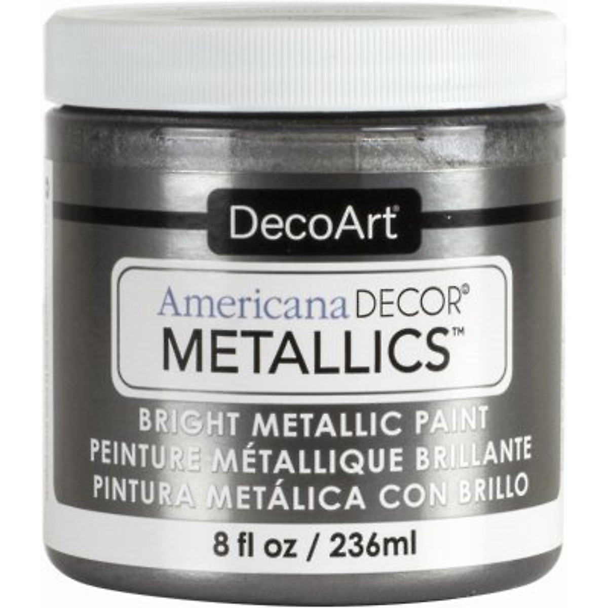 Decoart Metallics Acrylic Paint, 8 Fl. oz. Jar, Tin (Pack of 1)