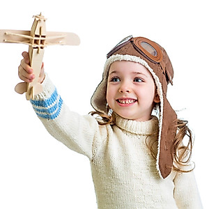 SATINIOR Hat for Kids Brown Fleece Cap with Earmuffs Warm Winter Cap for Kids