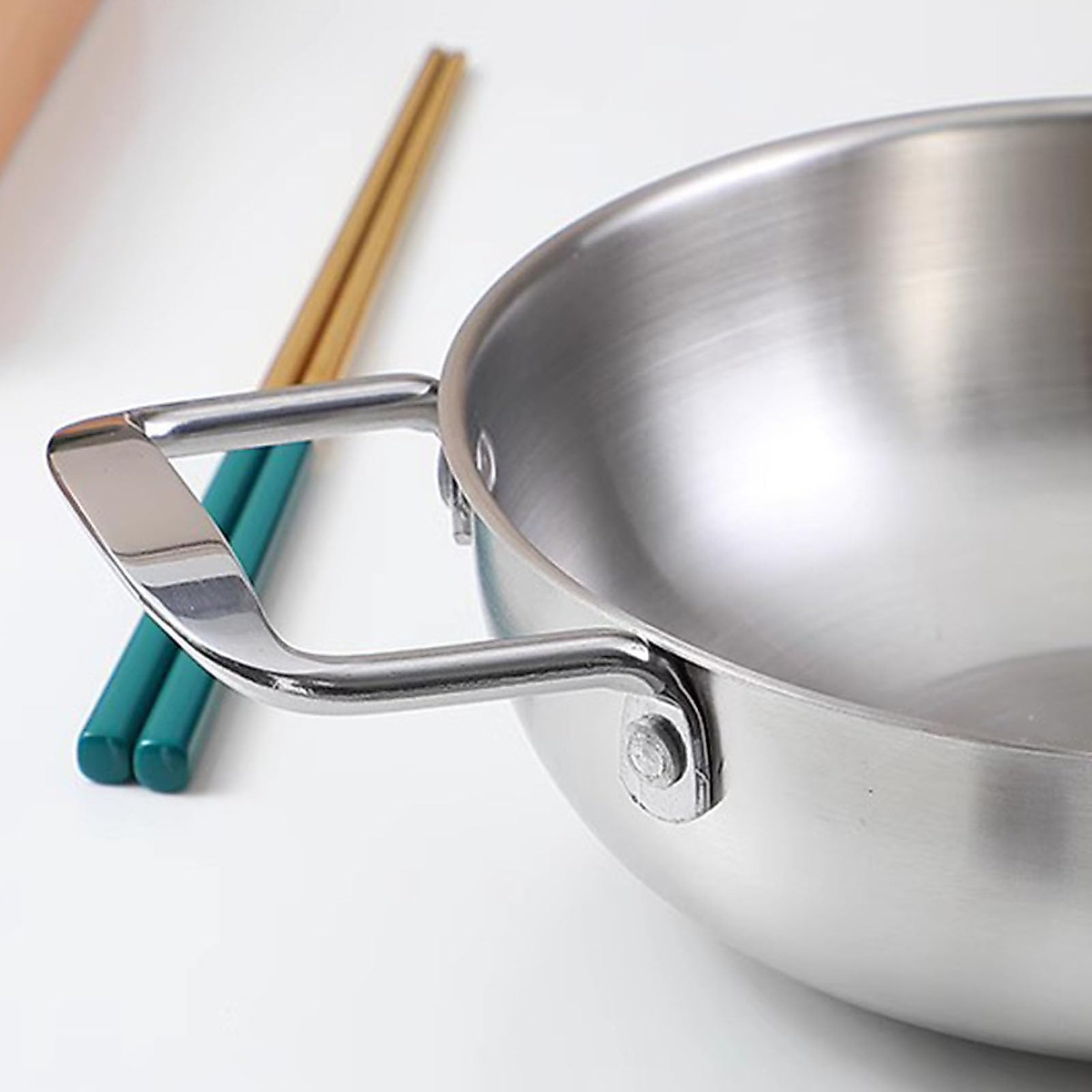 Korean Ramen Pot, Stainless Steel Ramen Cooking Pot with Double Handles, Fast Heating Noodle Pot for Soup Noodle Pasta(Original 20cm)