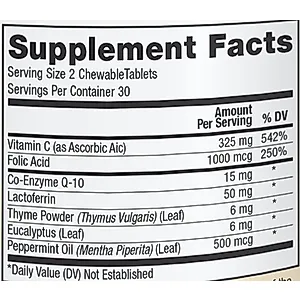 Anti Bad Breath Pills for Adults- Includes Remedies to Freshen Bad Stomach and Nose Breath: Vitamin C, Folic Acid, Co-Enzyme Q10, Lactoferrin, Thyme Powder, Eucalyptus, & Peppermint Oil