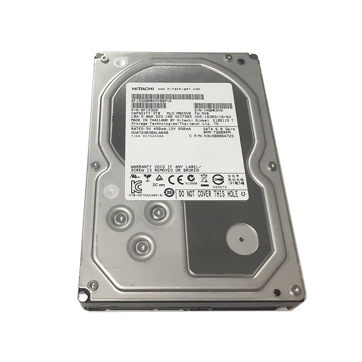HGST Ultrastar 3TB 7200 RPM 64MB Cache SATA III 6.0Gb/s 3.5in Internal Hard Drive for NAS, RAID, Surveillance Storage -HUA723030ALA640 (Renewed) w/3 Year Warranty