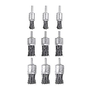 9 Pack Wire Wheels Brush for Drill, - Sizes 0.8" 1" 1.2", Mixiflor Knotted and Wire End Brush, for Derusting, Paint Removal, Deburring. Fast, Easy for Angle Grinder, Pneumatic - 2.75 Inch