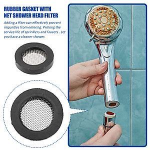 DOITOOL 20Pcs Shower Head Gasket Filter Hose Washer with Wire Mesh Rubber Gasket with Net Shower Head Filter for Sealing Repair & Most Standard Hose/Faucet/Shower Head Connection