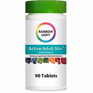 Rainbow Light Adult Multivitamin, Vitamins C & Zinc, B Complex & Choline, Calcium & Vitamin D Supports Bone Health, Energy & Immune Support, Non-GMO, Vegetarian, 90 Tablets