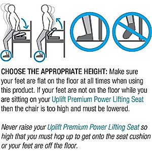 Cushion J-Lifting Assist Ergonomic Seat Assist Plus Portable Self-Powered Assist Lifting Seat for Elderly, Handicap, Or Disabled