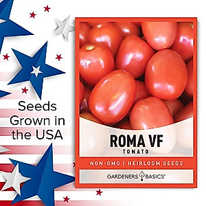 Roma VF Tomato Seeds for Planting Heirloom Non-GMO Seeds for Home Garden Vegetables Makes a Great Gift for Gardening by Gardeners Basics