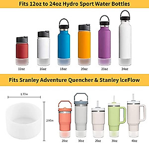 Cup Accessories for Stanley 40 Oz Tumbler with Handle & Lid, 6pcs Reusable Straws & 2pcs Silicone Boot with Cleaner Brush and 4pcs Straw Cover Cap for Stanley Adventure Quencher Travel 20-40oz