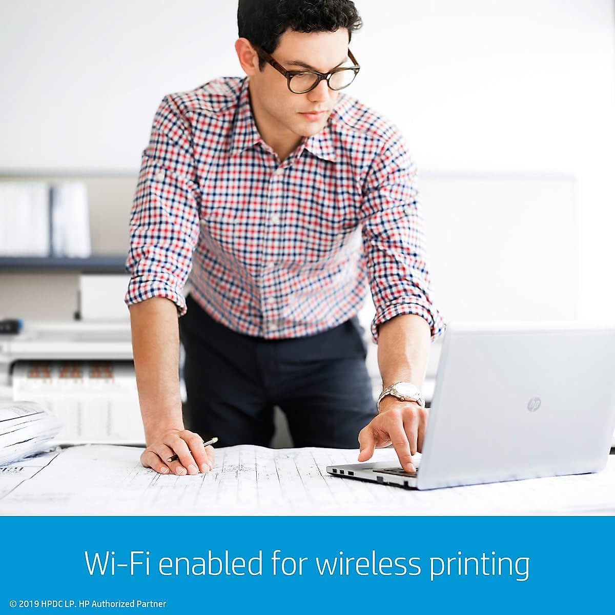 HP DesignJet T230 Large Format 24-inch Plotter Printer, Includes 2-Year Warranty Care Pack (5HB07H)