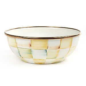 MacKenzie-Childs Parchment Check Enamel Everyday Bowl