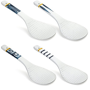 Rice Paddle Ceramic Rice Spoon Set of 4 Rice Scooper Rice Spatula for Rice, Mashed Potato