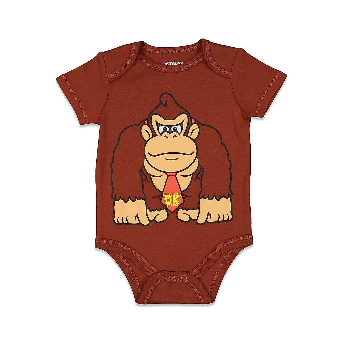 Super Mario Nintendo Mario Yoshi Donkey Kong Browser Lugi Toad Newborn Baby Boys 5 Pack Short Sleeve Bodysuits MulticoloRed 6-9 Months