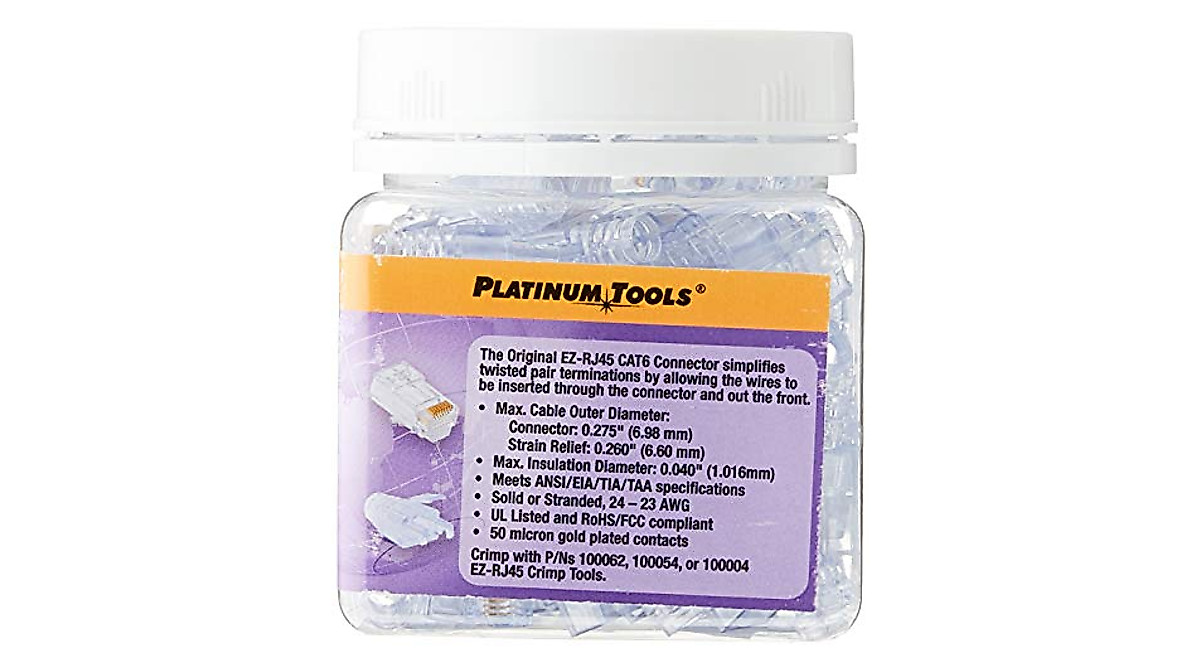 Platinum EZ-RJ45 Cat 6 Connector Kit - 50 Pieces