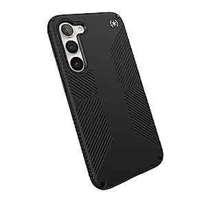 Speck Samsung Galaxy S23 Plus Case - Drop Protection, Extra Grip, Scratch Resistant & Shock-Absorbent Case for Galaxy S23 Plus - Slim Design Grip Protection S23 + Black Case - Grip Case Presidio2