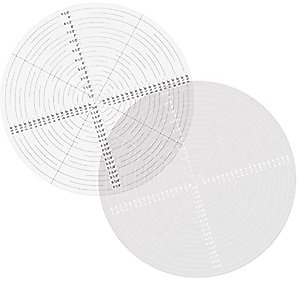 Savannah White Printed and a Black Printed 10 inch Round Center Finder Compass Clear Flexible Acrylic for Drawing Circles • Lathe Work and Woodturners