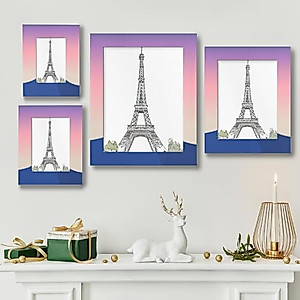 Yzrwebo Japan Mountain Fuji 5x7 Picture Frame Red Sun Wood Photo Frames High Transparent Horizontal and Vertical Tabletop Display or Wall Mounting for Family Home Gallery Office