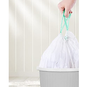 Hawnn 8 Gallon Trash Bag 120 Count, Unscented Strong Drawstring Garbage Bag Fit 30 Litter Trash Can, for Kitchen, Bathroom, Bedroom, Office ( Green )