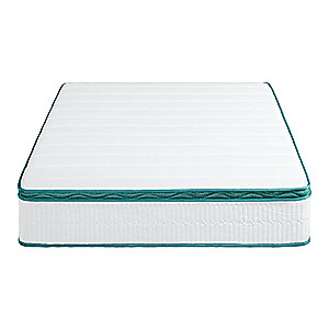 Olee Sleep Queen Mattress, 13 Inch Hybrid Mattress, Gel Infused Memory Foam, Pocket Spring for Support and Pressure Relief, CertiPUR-US Certified, Bed-in-a-Box, Firm, Green, Queen Size