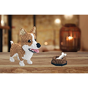BDYDT Animal Corgi Dog and Food Micro Building Blocks Set（1860PCS） Gift for Adults and Kids