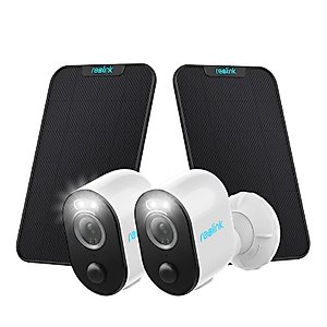 REOLINK Argus 3 Pro, 4MP Wireless Security Camera Outdoor with Solar Panel, 2.4/5GHz Cameras for Home Security with 2K Color Night Vision, No Hub Needed, Smart Detection, Works with Alexa(2 Pack)
