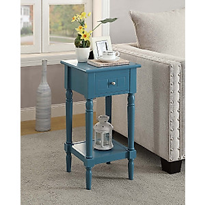 Convenience Concepts French Country Khloe 1 Drawer Accent Table with Shelf, Blue