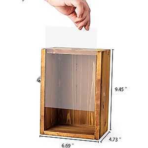 BARGIFTS Bottle Opener with Cap Collector Catcher, Wall Mounted Beer Opener,Rustic Wooden Beer Cap Holder,Gifts for Men Dad