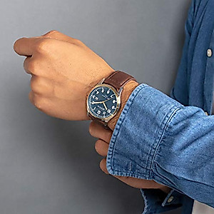 Sutton by Armitron Men's SU/5015NVBN Date Function Easy to Read Brown Leather Strap Watch