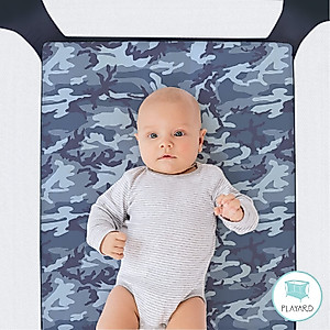 The Peanutshell 3-Pack Fitted Playard Sheets - Soft & Breathable Baby Boy Mini Crib Sheets, Pack N Play Mattress, Fits Standard Playard Pack Play Mattresses - Camo Print