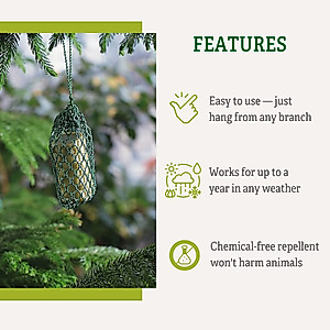 Gardeners Supply Company Deer Repellent Plant Pouches | Natural Citrus Scent Soap Based with Nylon Pouch Holder | Chemical Free Humane Deer Repel Outdoor Plants Protector | Set of 6