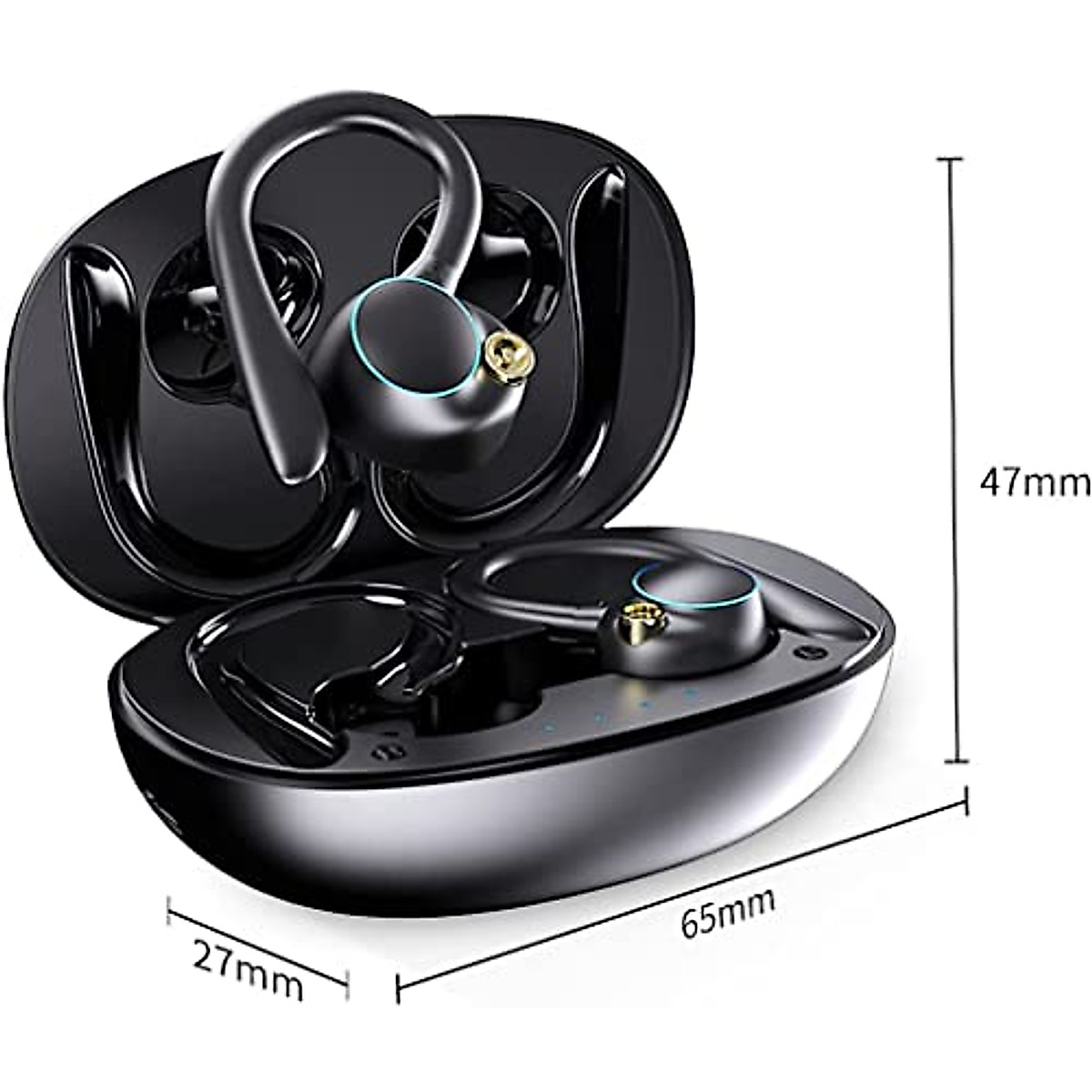 BWISUP Sports Bluetooth Headset, Wireless Headset with Headset Hook, IPX7 Waterproof Wireless Headset, 70 Hours Playing time, Noise Reduction Headset, Built-in Microphone Headset, for Fitness