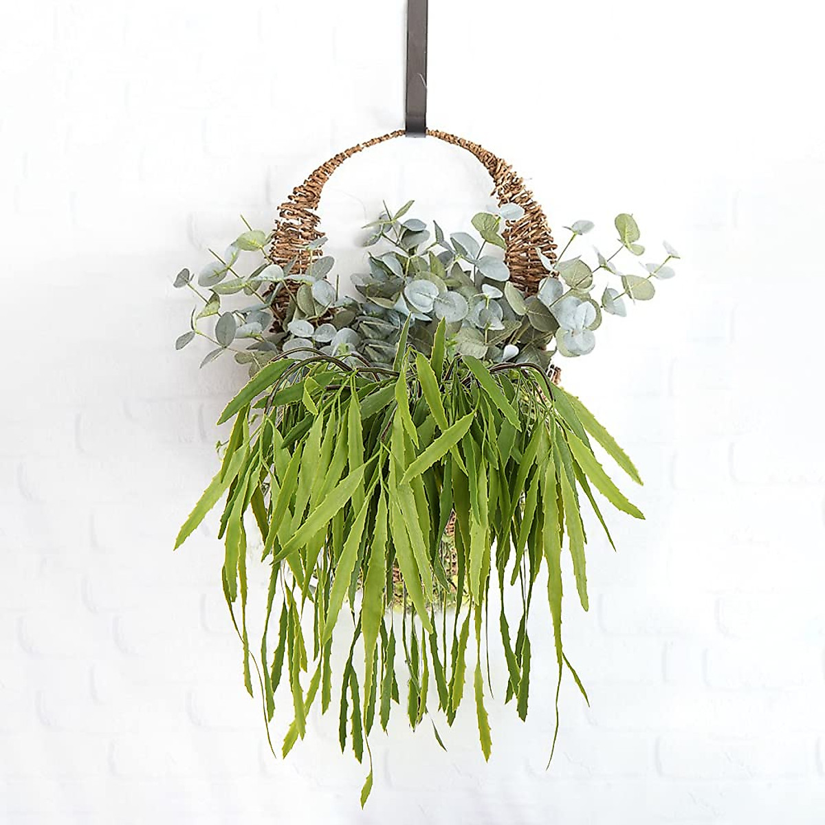 Artificial Hanging Plants 3 Pcs Faux Branches Greenery Leaves Stems Plants Real Touch Leaf Fake Plant Decor for Home Room Garden Floral Bouquets Centerpiece Wedding Holiday Indoor Outdoor Decoration