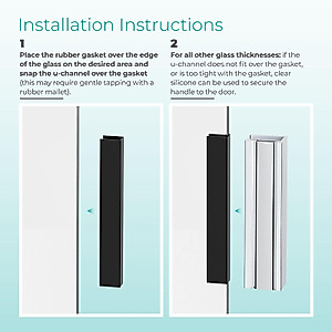 Shuisen Shower Door Magnet Latch Replacement, Shower Door U-Channel Magnet with Metal Strike, Fits Glass Shower Door Thickness 1/8", 5/32", 3/16" and 1/4", Shower Door Magnet Replacement Parts
