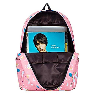 Leaper Striped School Backpack and Unicorn Backpack Bundle