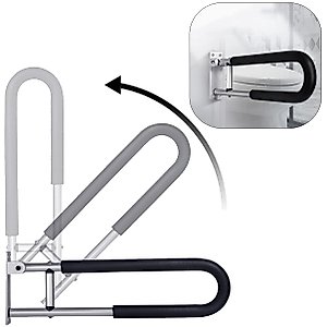 Tuntrol 23.6 inch Foldable Handrail Grab Bars, Wall Mounted Toilet Safety Support for Handicap Elderly Seniors Disabled, Shower Bathroom Accessories…