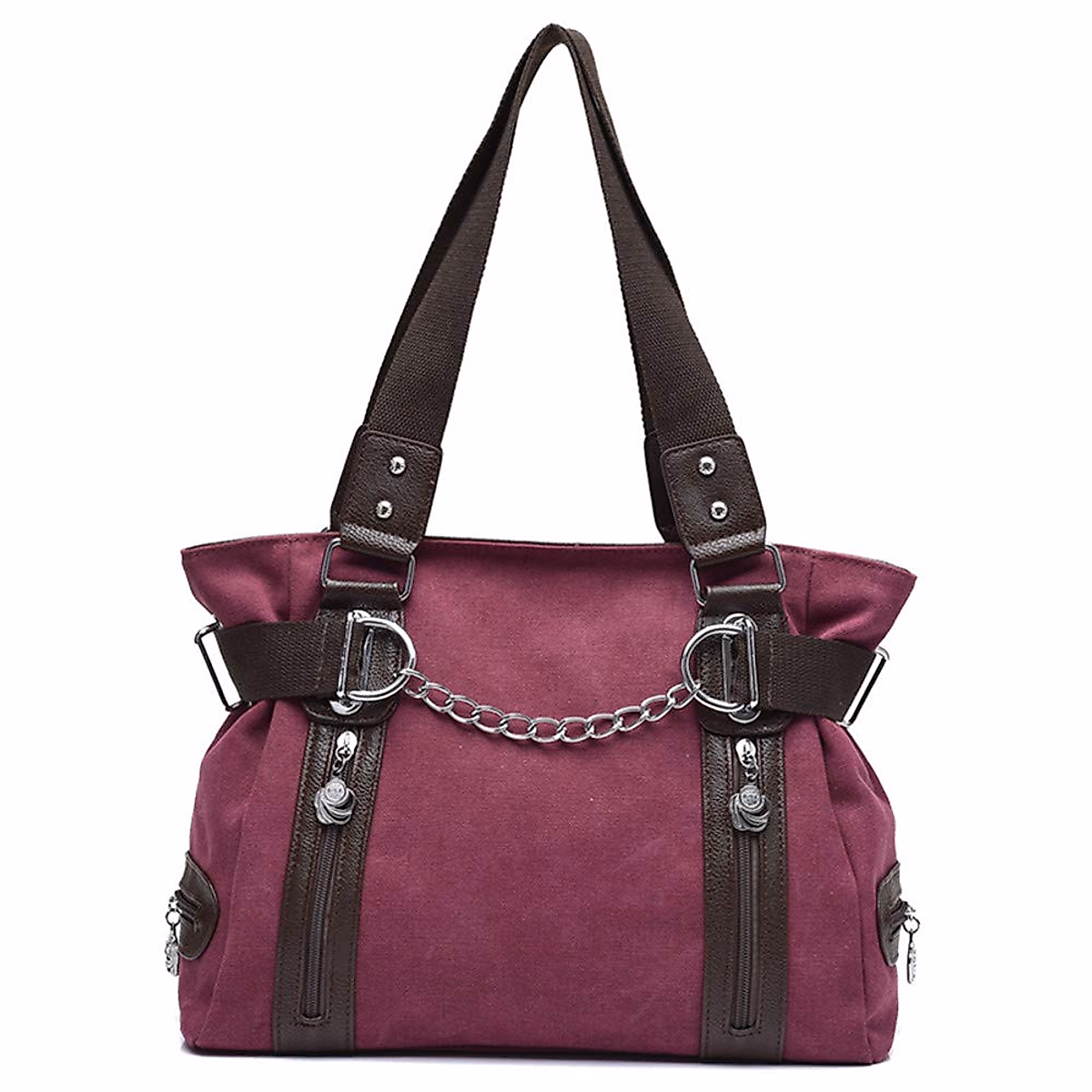 High Grade Nylon Fabrics Multi-Pocket Crossbody Purse Bags for Women Travel Shoulder Bag casual Mummy bag (Purple)