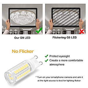 Umleeddlt Bulb LED G9 4W (40W Halogen Equivalent) 400 LM G9 Bi-pin Base LED Light Bulbs Daylight White 6000K AC 120V 360° Beam Angle Non-dimmable for Home Lighting Ceiling Light (10 Pack)