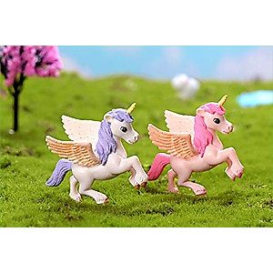 Hiawbon Mini Animals Miniature Figurines Animals Model Fairy Garden Miniature Moss Landscape Cake Topper DIY Terrarium Crafts Ornament Accessories for Home Decoration