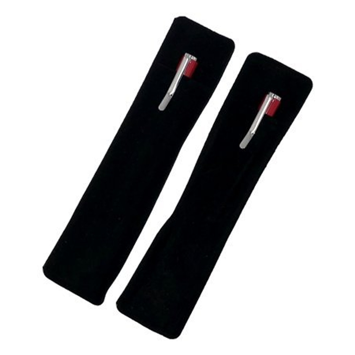 NarwhalCo Set of 2 Red Small Pens (3.35") with Black Ink for Pocket, Wallet, Planner, Purse or Passport