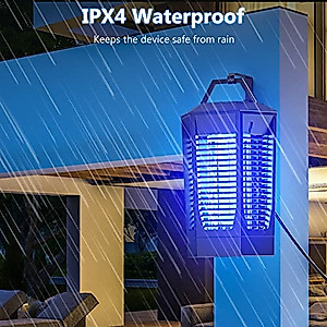 Bug Zapper Outdoor Indoor, 4200v High Powered Mosquito Zapper with Dusk to Dawn Light Sensor, 18W Electric Bug Mosquito Zapper Killer Up to 2300 Sq Ft for Patio Garden Home Kitchen