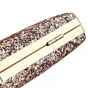 EROUGE Women's Clutch Purse Rhinestone Wedding Party Purse Evening Clutch Bag (Rose gold)