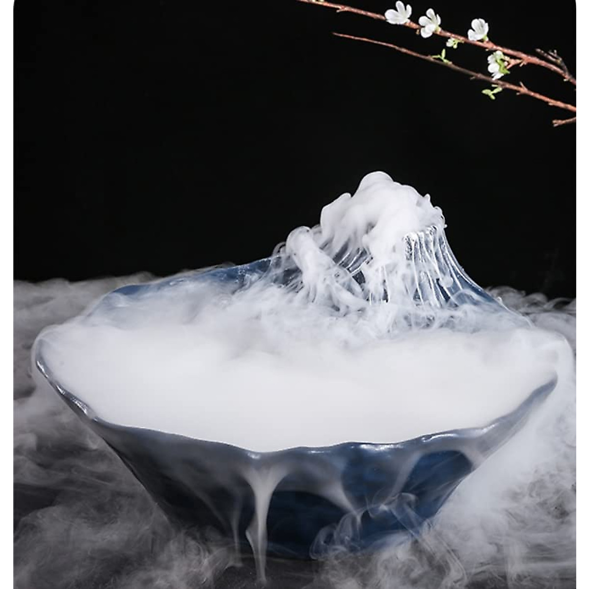 High End Sashimi Plate, 15.4 inch Japanese Style Fuji Mountain Style Dry Ice Creative Tableware High End Hotel Hotpot Restaurant Seafood Platter Salmon Sushi Plate