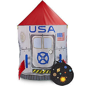 Imagination Generation Space Adventure Roarin' Rocket Play Tent with Milky Way Storage Bag - Indoor/Outdoor Children's Astronaut Spaceship Playhouse, Great for Ball Pit Balls and Pretend Play