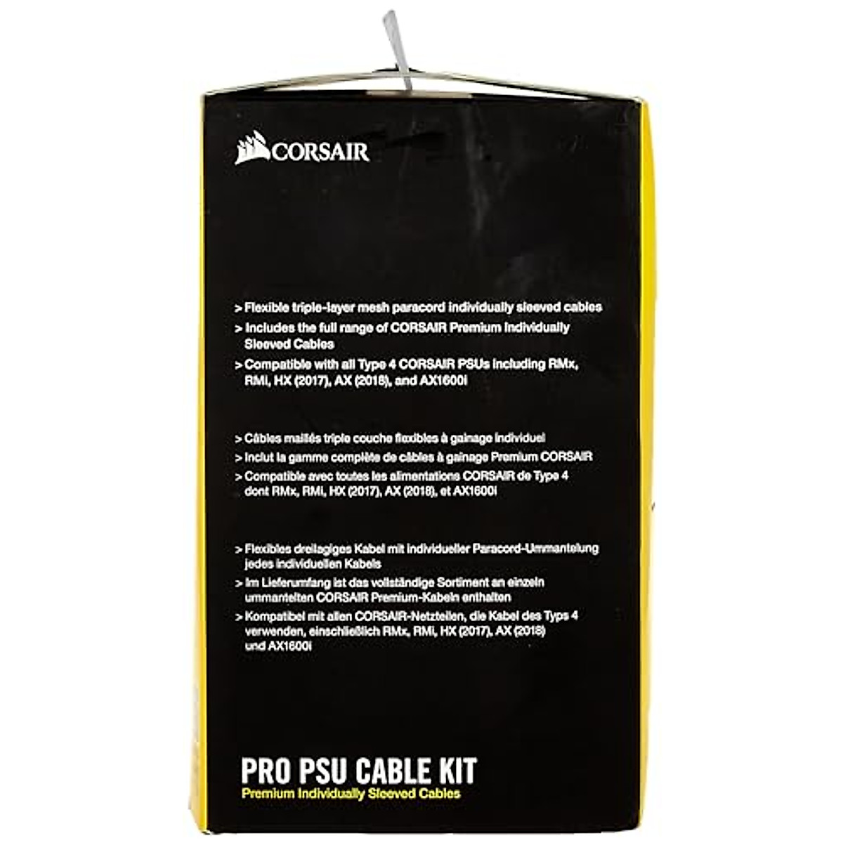 CORSAIR Premium Individually Sleeved PSU Cables Pro Kit for Corsair PSUs – Black, 2 Year Warranty