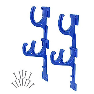 Feian Pole Hangers,Plastic Holder Set,Pool Pole Hanger Pool Hanger Hook for Pool Telescoping Pole,Leaf Rakes,Net,Vacuum Hose,Brushe and Garden Tools