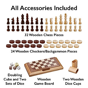 Mainstreet Classics Dutchman 3-in-1 Combo Folding Board Game Set