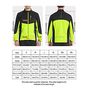 INBIKE Cycling Jackets for men Running Biking Jacket Windbreaker Thermal Windproof Reflective Cold Weather Black Green Large