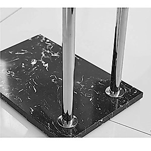 Towel Rack Stand Alone, 2 Tier Freestanding Towel Holder for Floor, Stainless Steel Bathroom Accessories with Marble Base, No Rust, Simple Assemblysilver